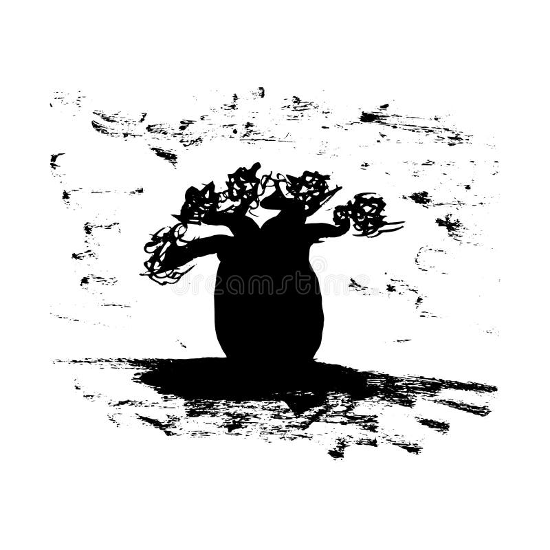 Vector Illustration Baobab Tree. Sketch Baobab Stock Vector ...