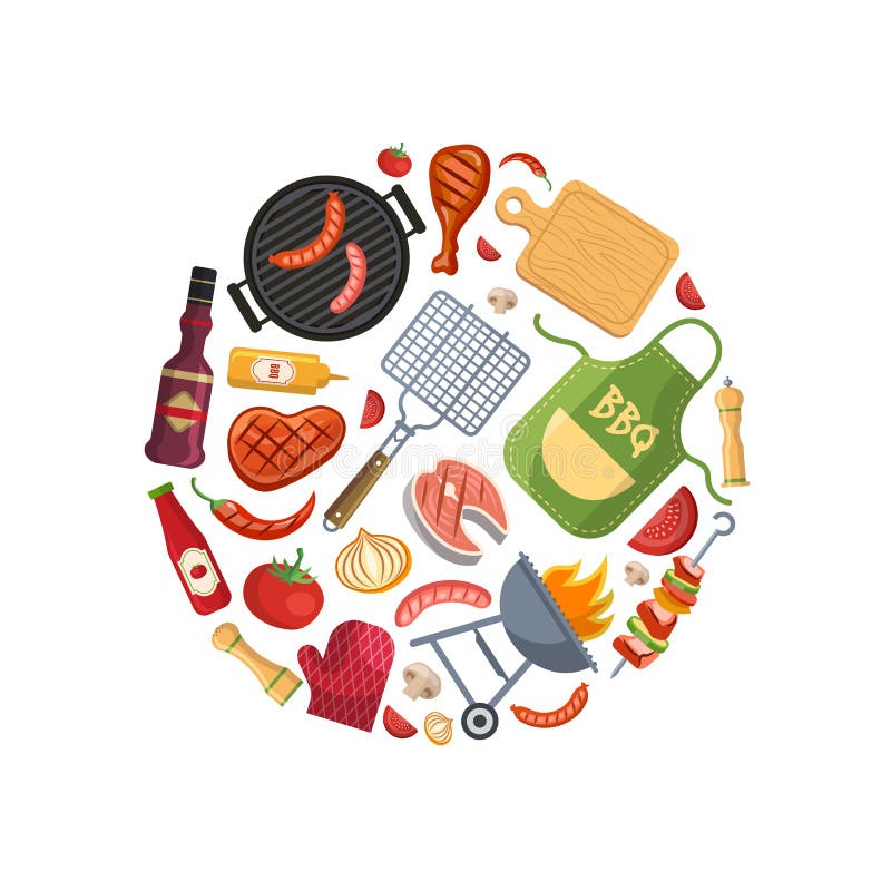 Barbecue, Grill, Bbq Steak House Restaurant Vintage Vector Labels ...