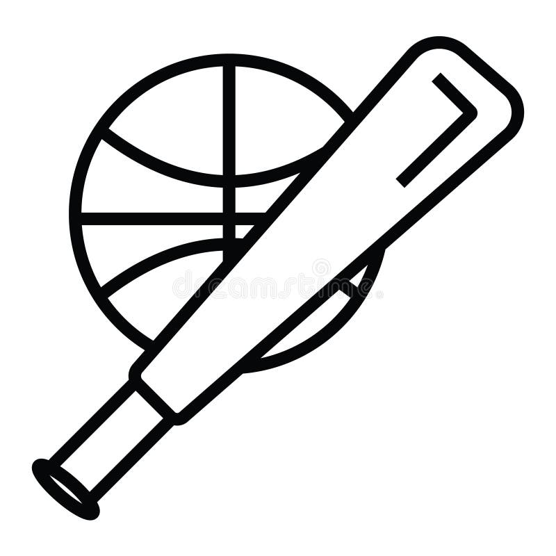Baseball Bat Icon Template and Editable Outline Style Web Icon Shape ...