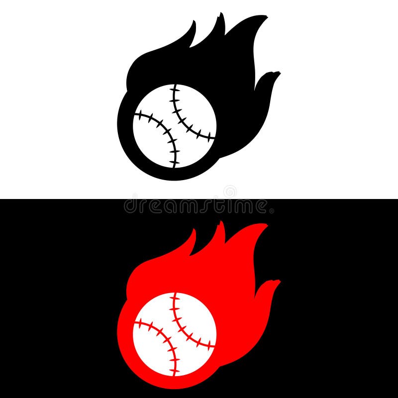 Vector Illustration of Baseball and Fire Logo Design Stock Vector ...