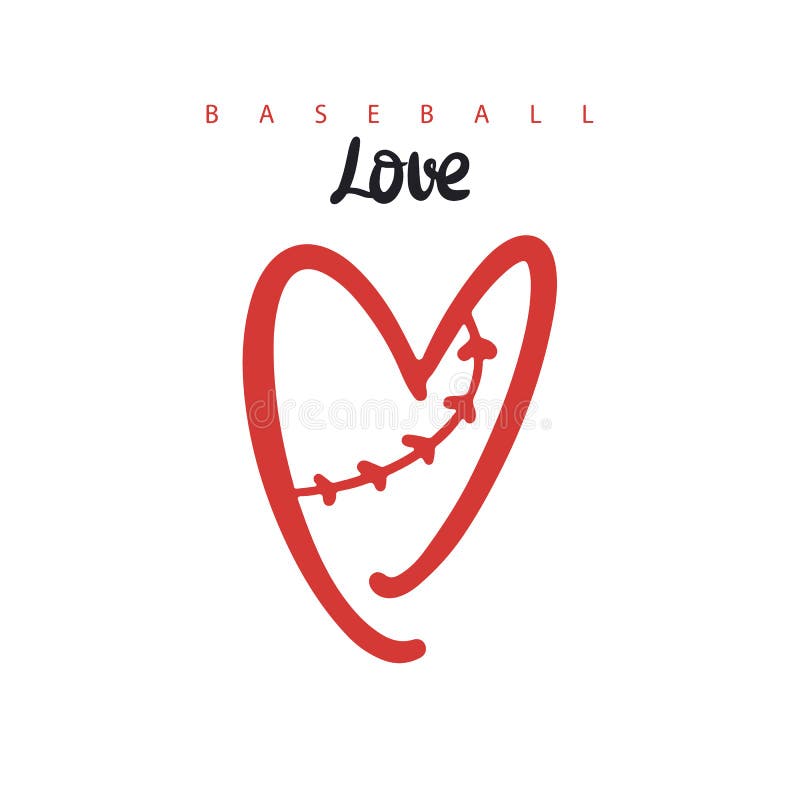 Vector Illustration for Baseball, Heart Shaped Ball. Stock Vector ...