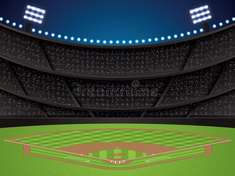 Baseball stadium, vector stock vector. Illustration of symbol - 115214066