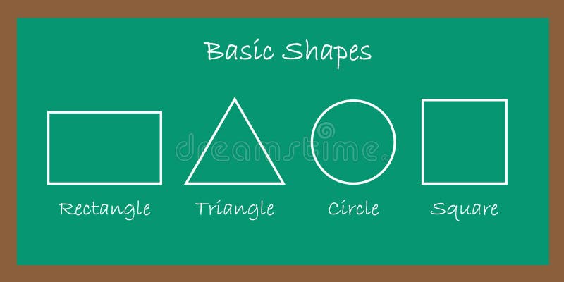 Basic Shapes Drawing in the Classroom Board Stock Vector - Illustration ...