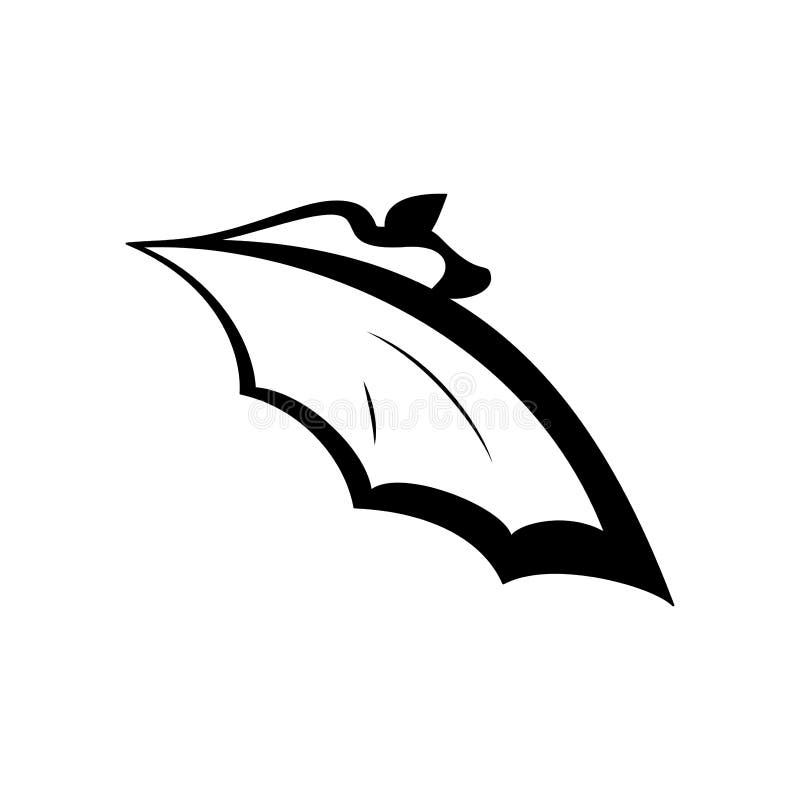 Vector Illustration of Bat Logotype. Simple Black and White Bat Stock ...