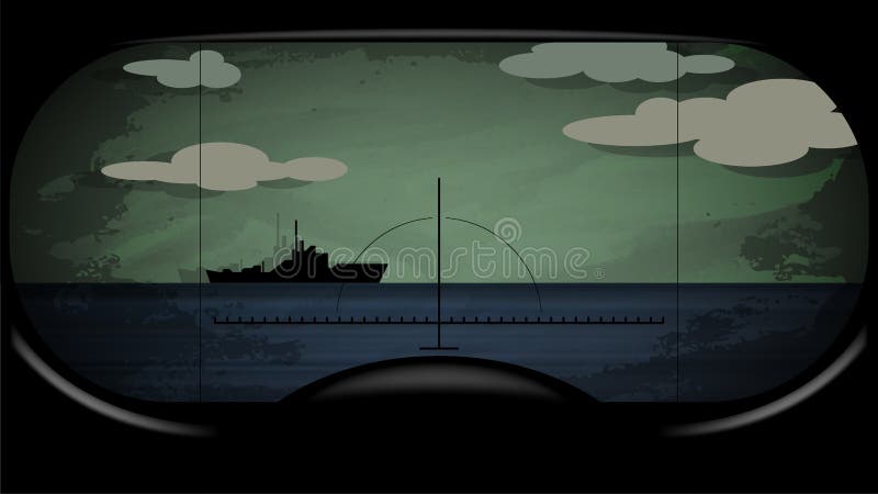 Vector Illustration of Battle Submarine Periscope Stock Vector ...