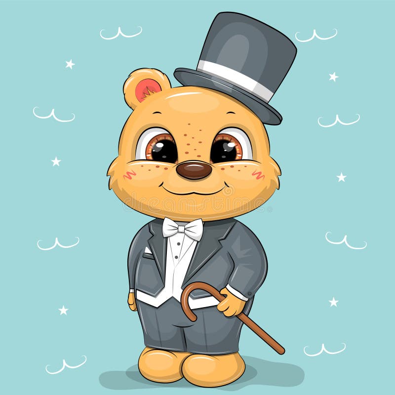 Cartoon Handsome Gentleman in a Suit. Stock Vector - Illustration of ...