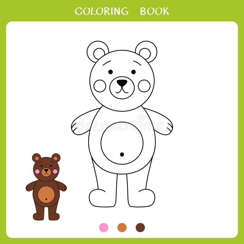 Vector Illustration of Bear for Coloring Book Stock Vector ...