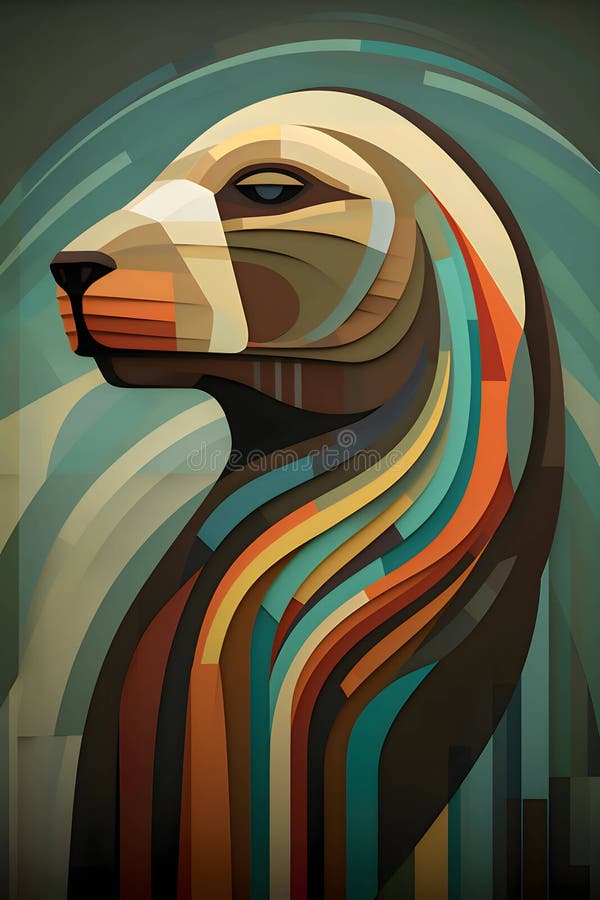 Vector Illustration of a Bear Head with Abstract Background. Eps 10 ...