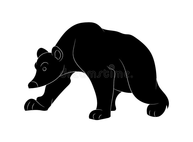 Line Drawing Bear Standing Stock Illustrations – 313 Line Drawing Bear ...