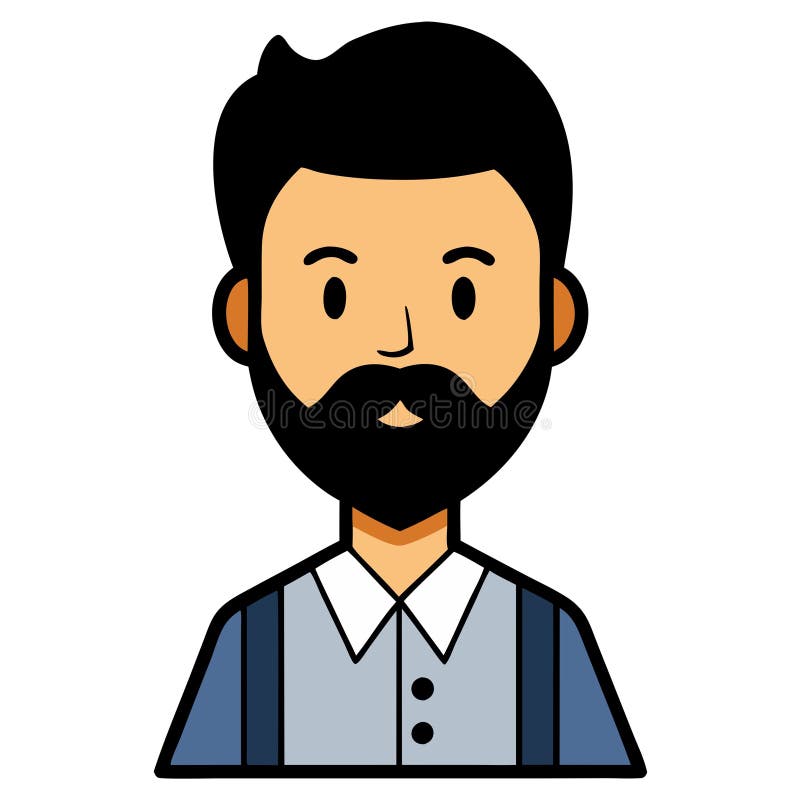 Vector Illustration of Bearded Man Avatar for Profile Design and Social ...