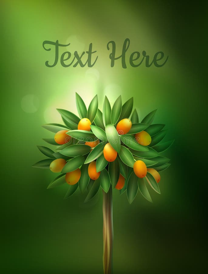 A Citrus Tree with Leaves and Roots Logo Icon. Stock Vector ...