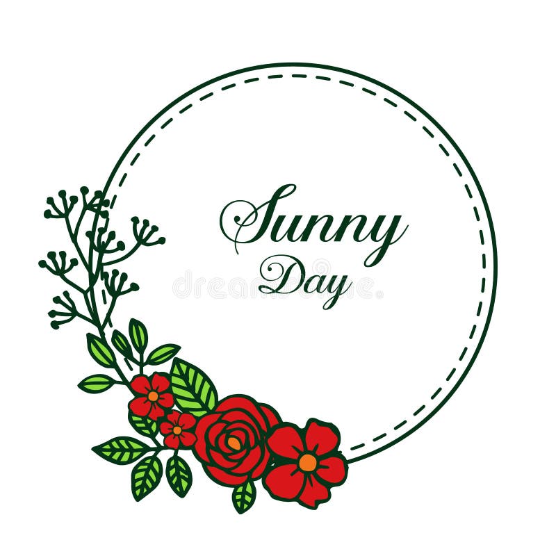 Vector Illustration Beautiful Flower Frame with Drawing Sunny Day Stock ...