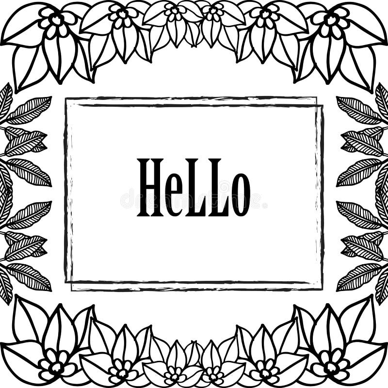 Vector Illustration Beautiful Flower Frame with Template Writing Hello ...