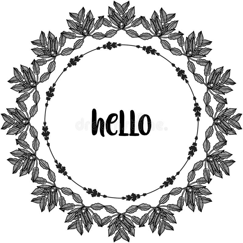 Vector Illustration Beautiful Flower Frame with Template Writing Hello ...