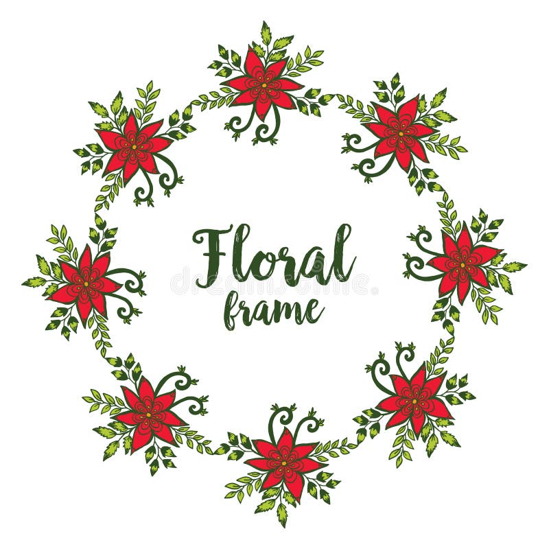 Vector Illustration Beautiful Red Flower Frame Decor Stock Vector ...