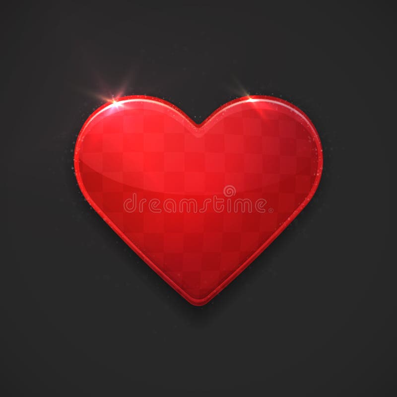 Vector Illustration of Beautiful Red Glossy Heart Stock Vector ...
