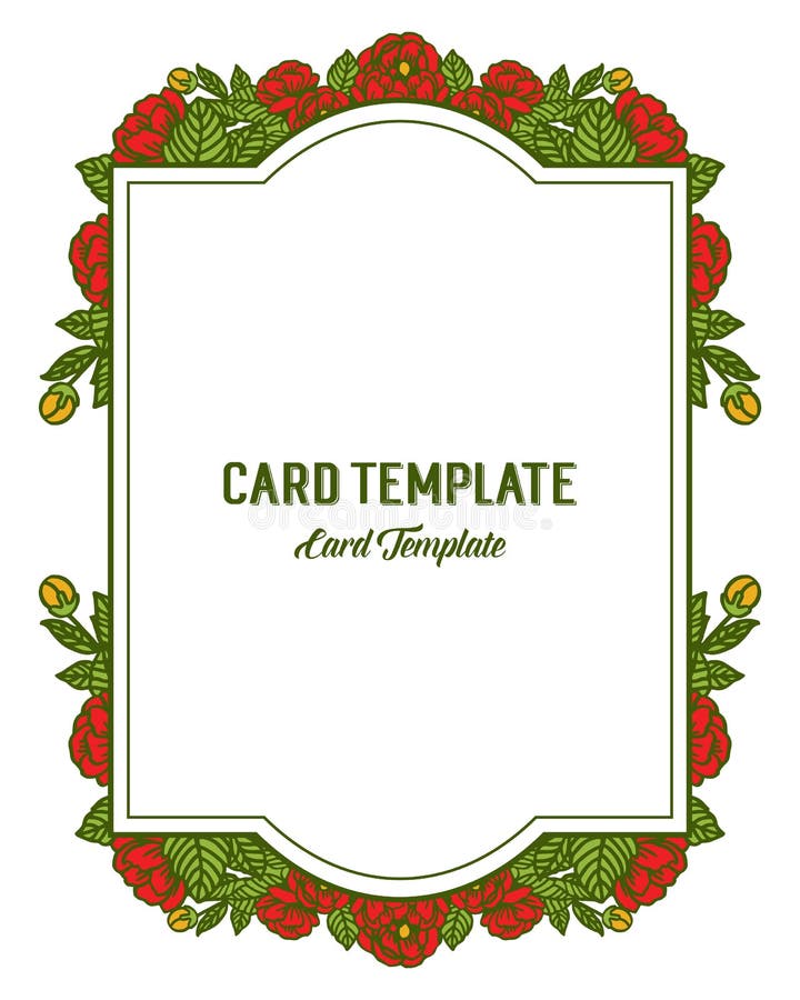 Vector Illustration Beautiful Red Rose Wreath Frame with Writing of ...