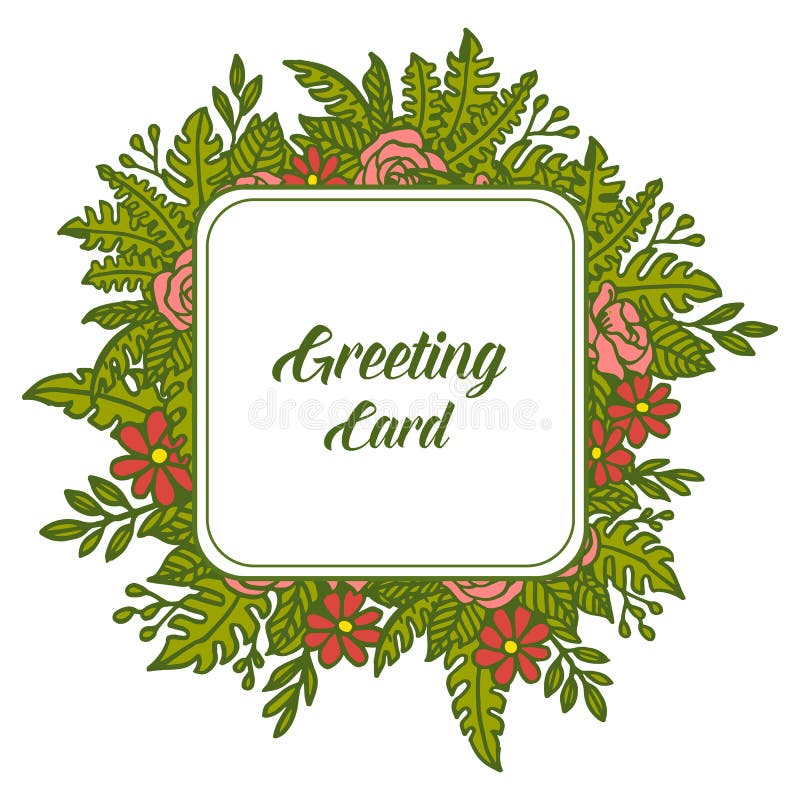 Vector Illustration Beautiful Rose Floral Frame Style with Writing of ...