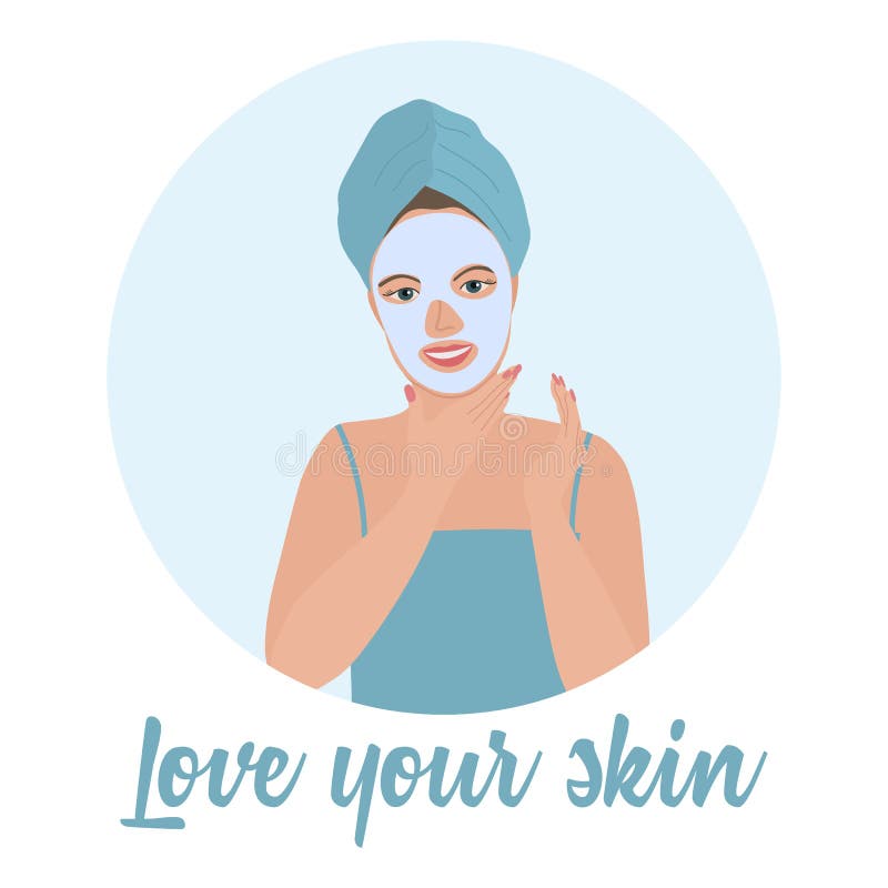 Facial Mask Sheet Applying Vector Stock Illustrations 233 Facial Mask