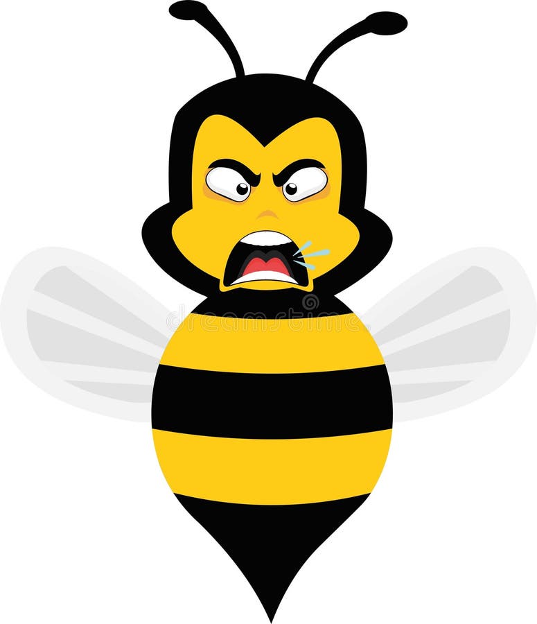 Bee Cartoon Scream Angry Expression Stock Vector - Illustration of ...