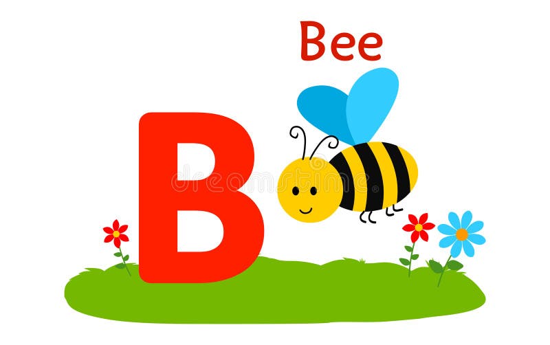 Animal Alphabet B.B for Bee Stock Vector - Illustration of artistic ...