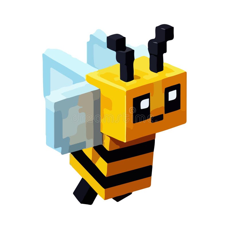 Vector Illustration of Bee in Minecraft Style Isolated Pixel Art Style ...