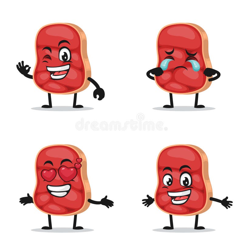 Vector Illustration of Beef Character or Mascot Stock Vector ...