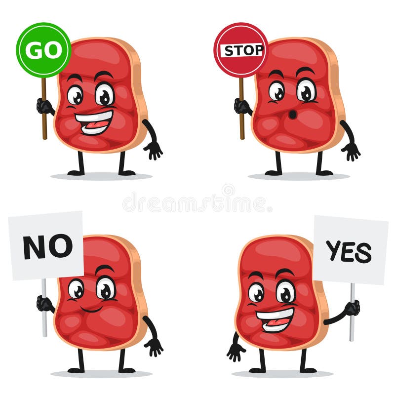 Vector Illustration of Beef Character or Mascot Stock Vector ...