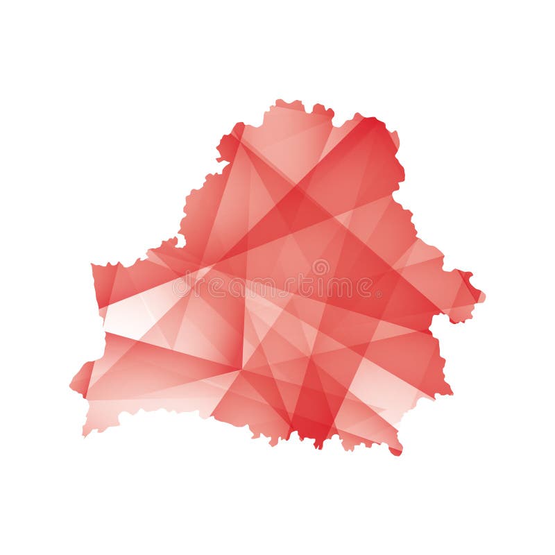Vector Illustration of Belarus Map with Red Colored Geometric Shapes ...
