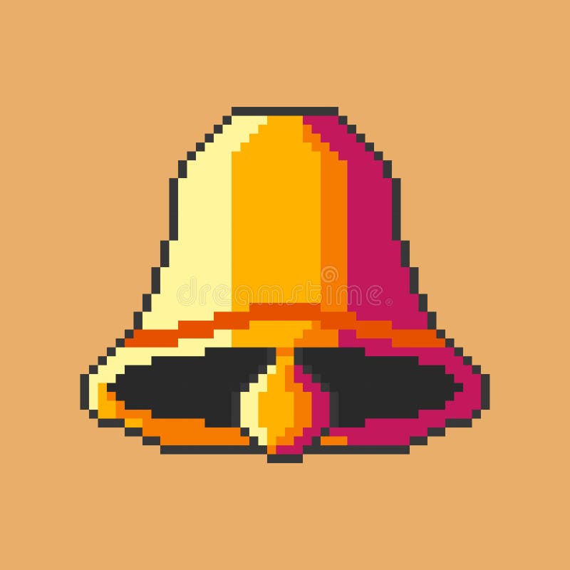 Vector Illustration of Bell with Pixel Art Design Stock Vector ...