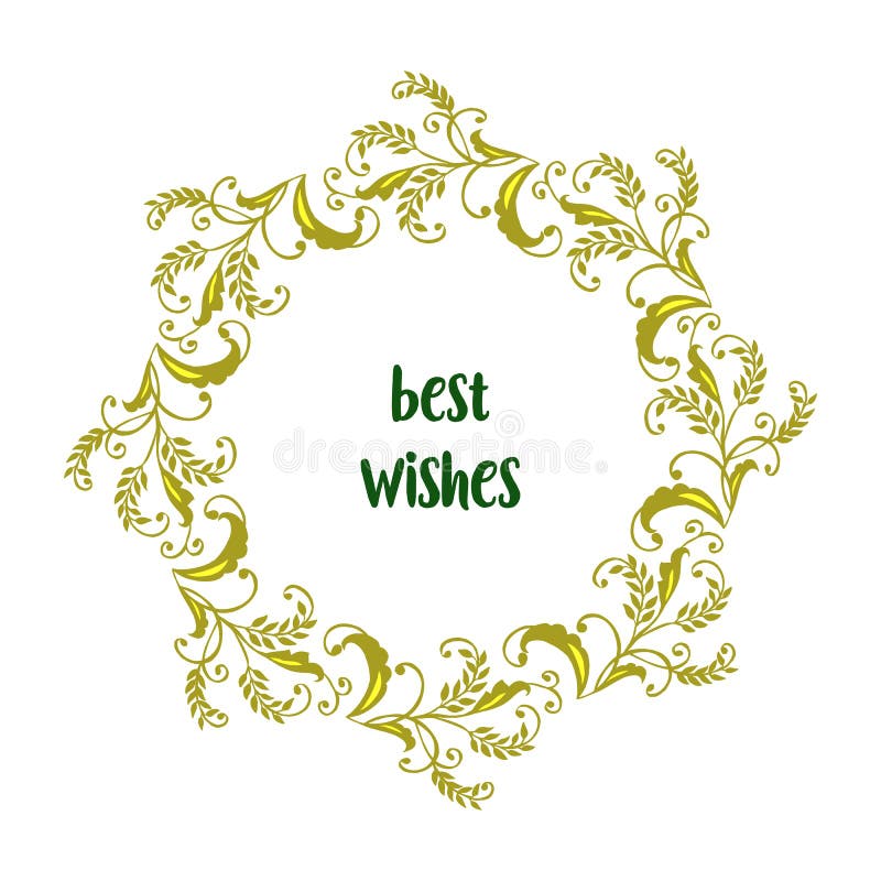Vector Illustration Best Wishes with Artwork Leaf Flower Frame Stock ...