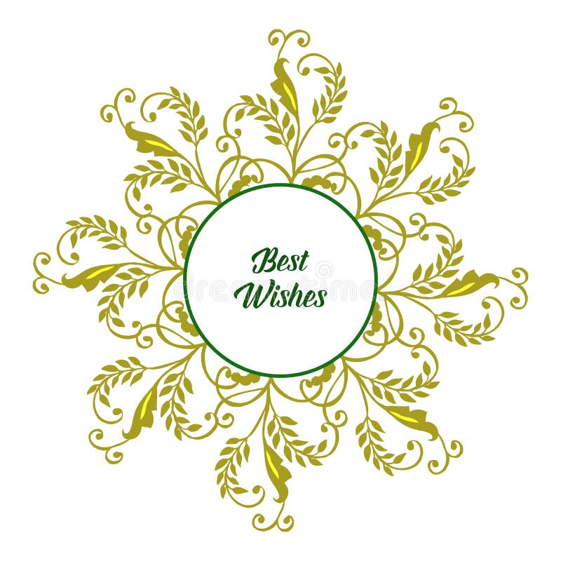 Vector Illustration Best Wishes with Artwork Leaf Flower Frame Stock ...