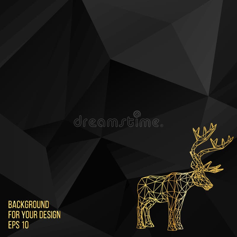 Vector Illustration Big Buck. the Structural Grid of Polygons. Abstract ...