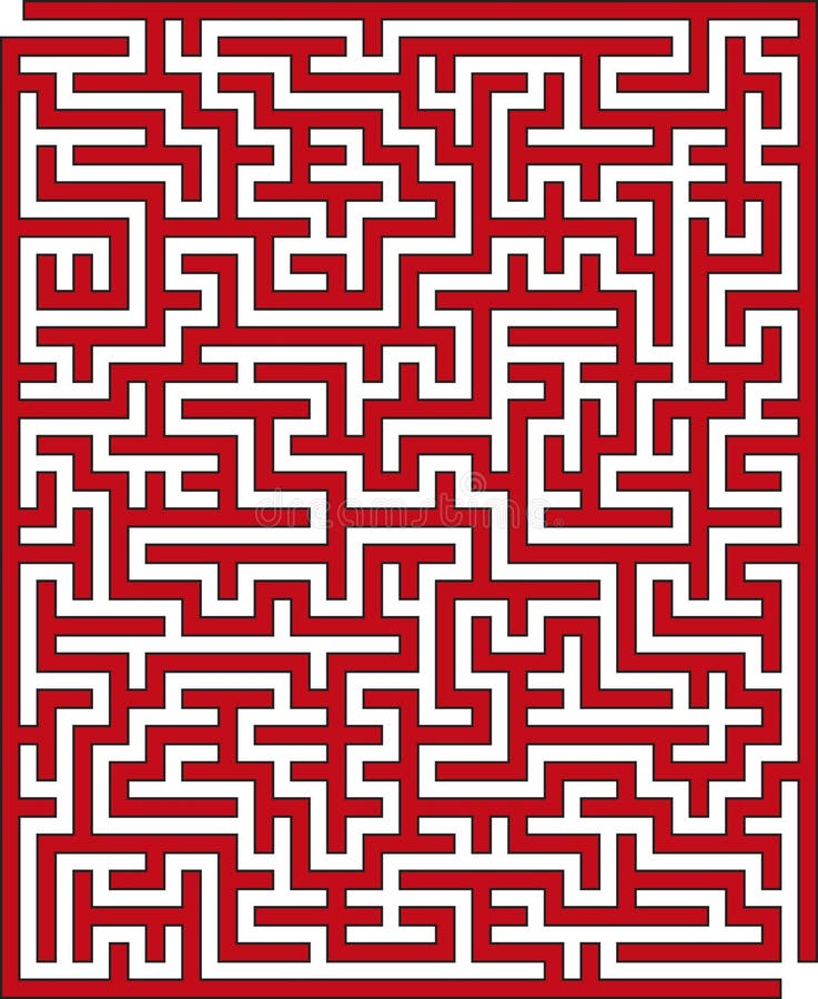 Big Labyrinth Maze stock vector. Illustration of design - 155125632