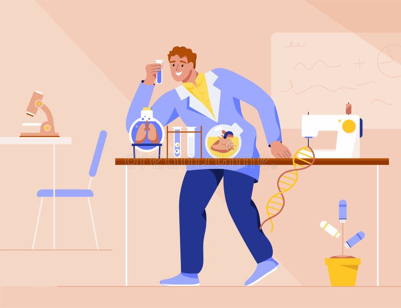 Vector Illustration of Biotech and Science Concepts. Character Design ...