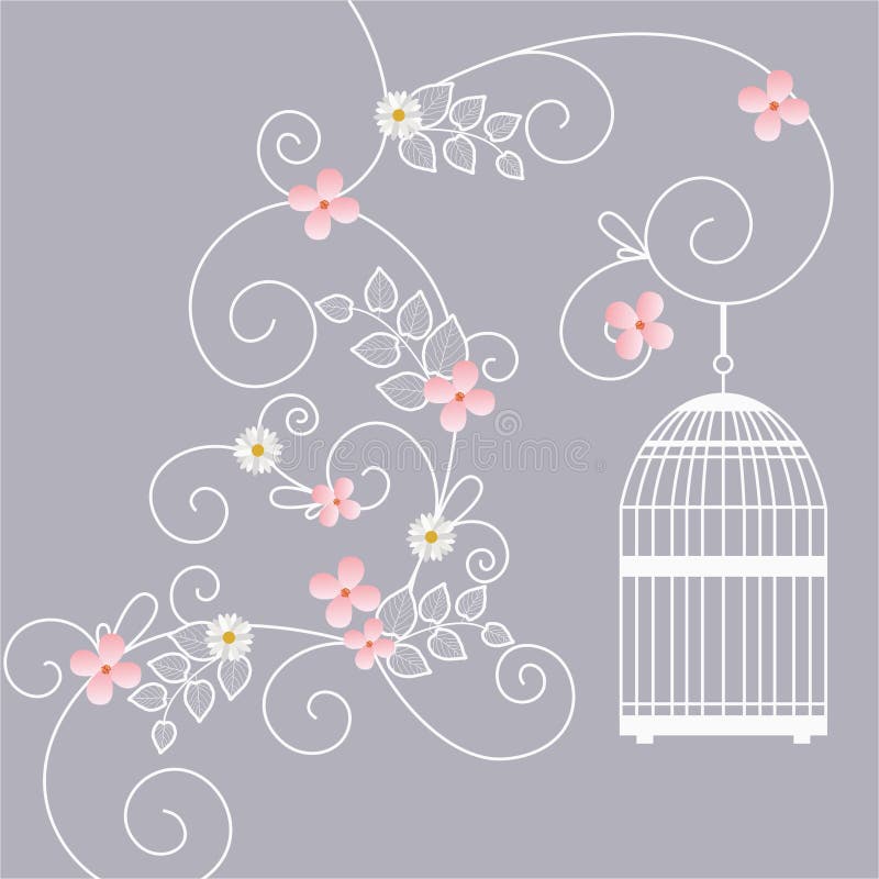 Vector Illustration. Bird S Cage Stock Illustration - Illustration of ...
