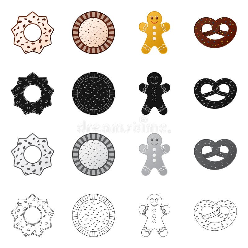 Vector Design of Biscuit and Bake Icon. Collection of Biscuit and ...