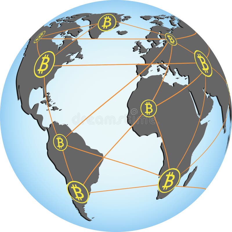 Vector Illustration of Bitcoin Network Stock Vector - Illustration of ...