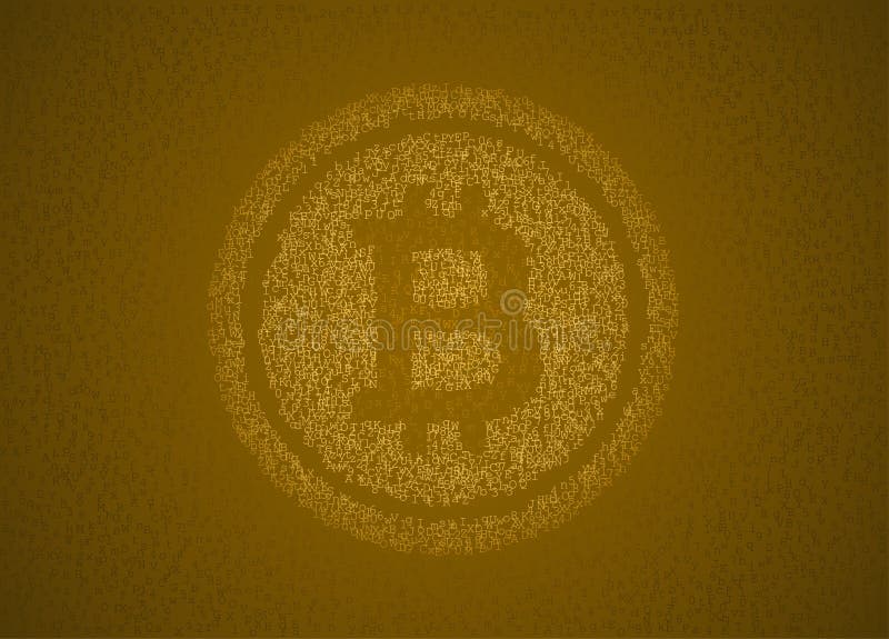Illustration of Bitcoin Symbol Consisting of Digits and Letters Stock ...