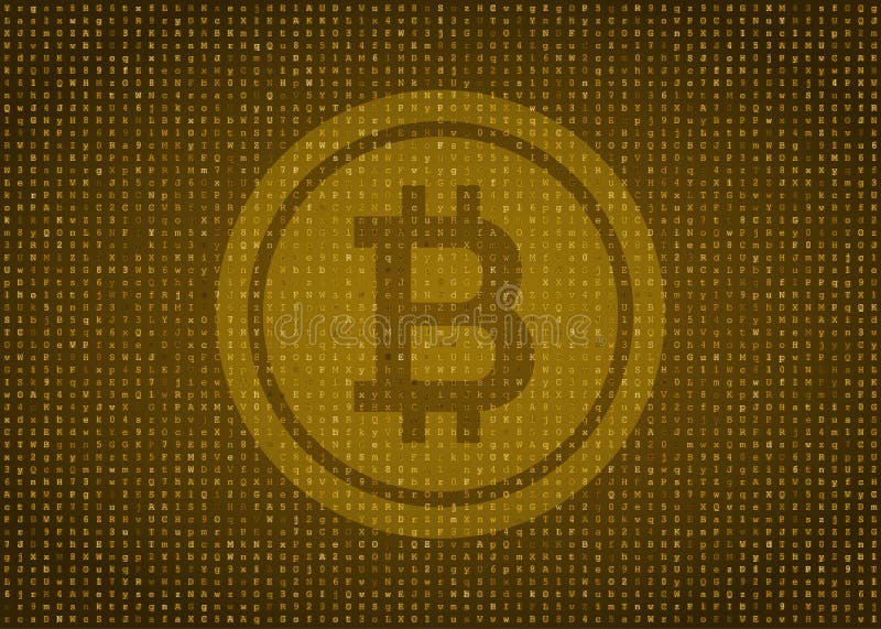 Illustration of Bitcoin Symbol Over Matrix Background Stock Photo ...