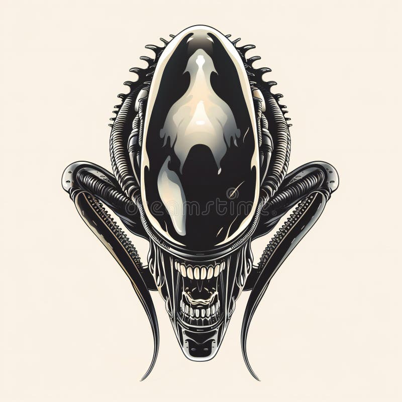 Vector Illustration of a Black Alien with Sharp Teeth and Sharp Teeth ...