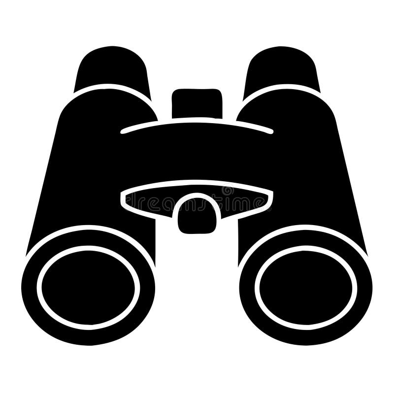 Vector Illustration of Black Binoculars Silhouette Symbolizing ...
