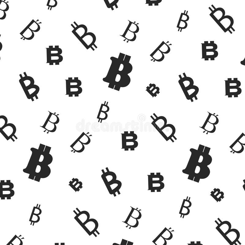 Vector Illustration of Black Bitcoin Signs Pattern - Design Isolated on ...