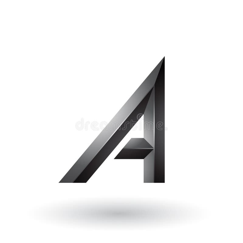 Black Bold and Curvy Geometrical Letter a Isolated on a White ...