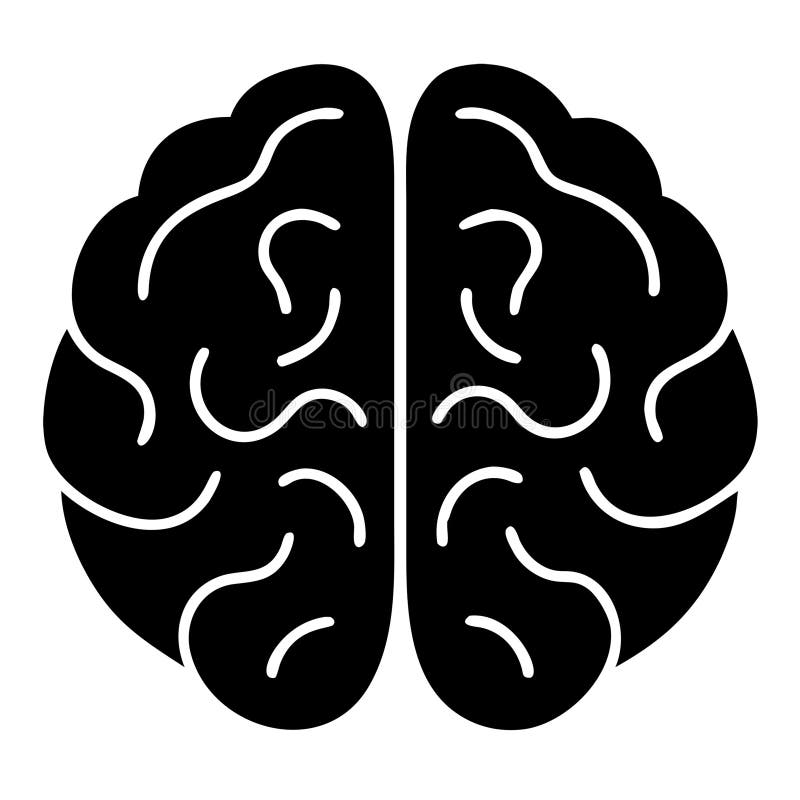Vector Illustration Black Brain Symbolizing Intelligence Creativity ...