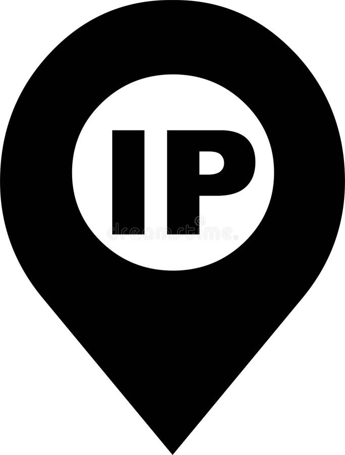 Vector Illustration Black Icon IP Connection Location Stock Vector ...