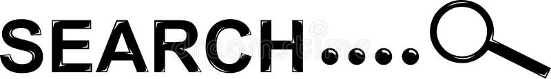 Vector Illustration Black and White Magnifying Glass Load Search Text ...