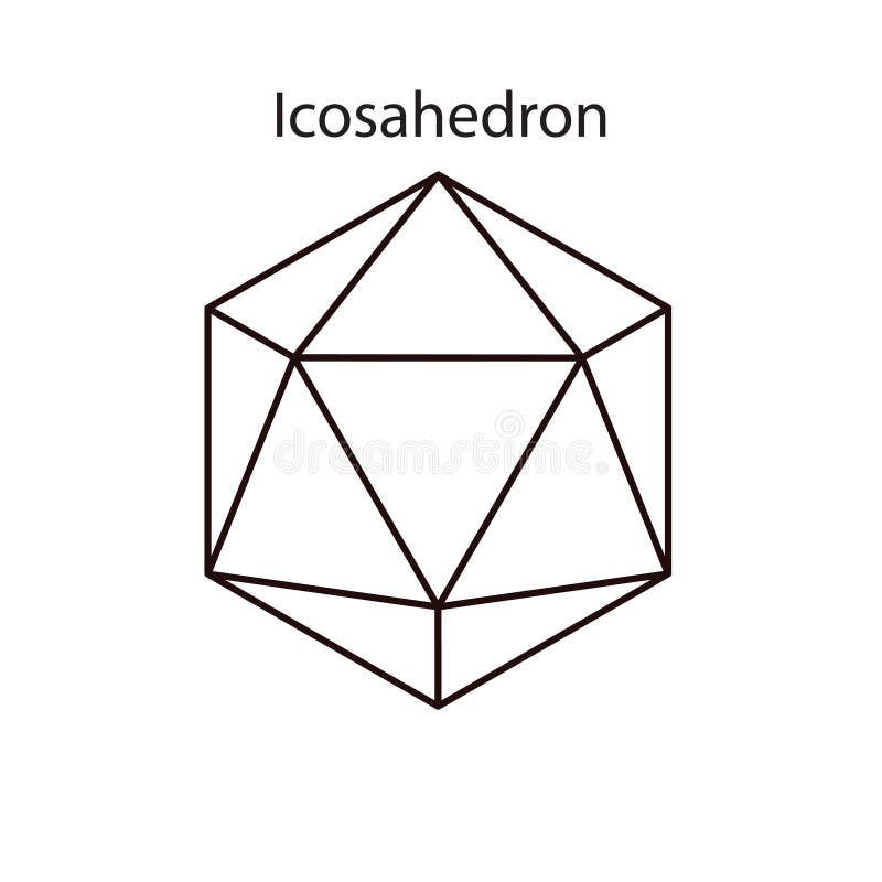 Vector Icosahedron Transparent Wireframe Stock Vector - Illustration of ...