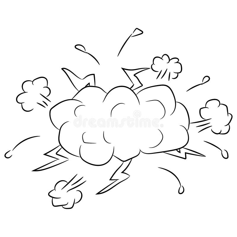 Vector Illustration of Black Isolated Explosion, Doodle on White ...