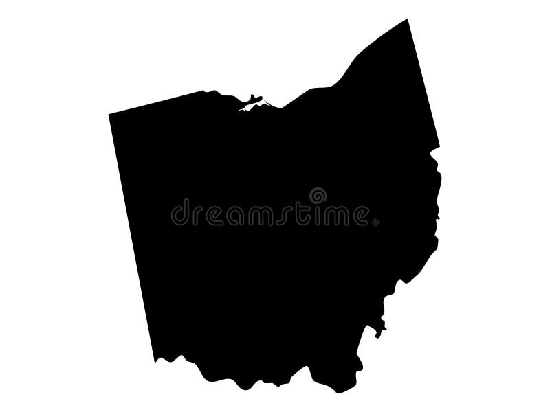 Black Map of USA State of Ohio Stock Vector - Illustration of dakota ...